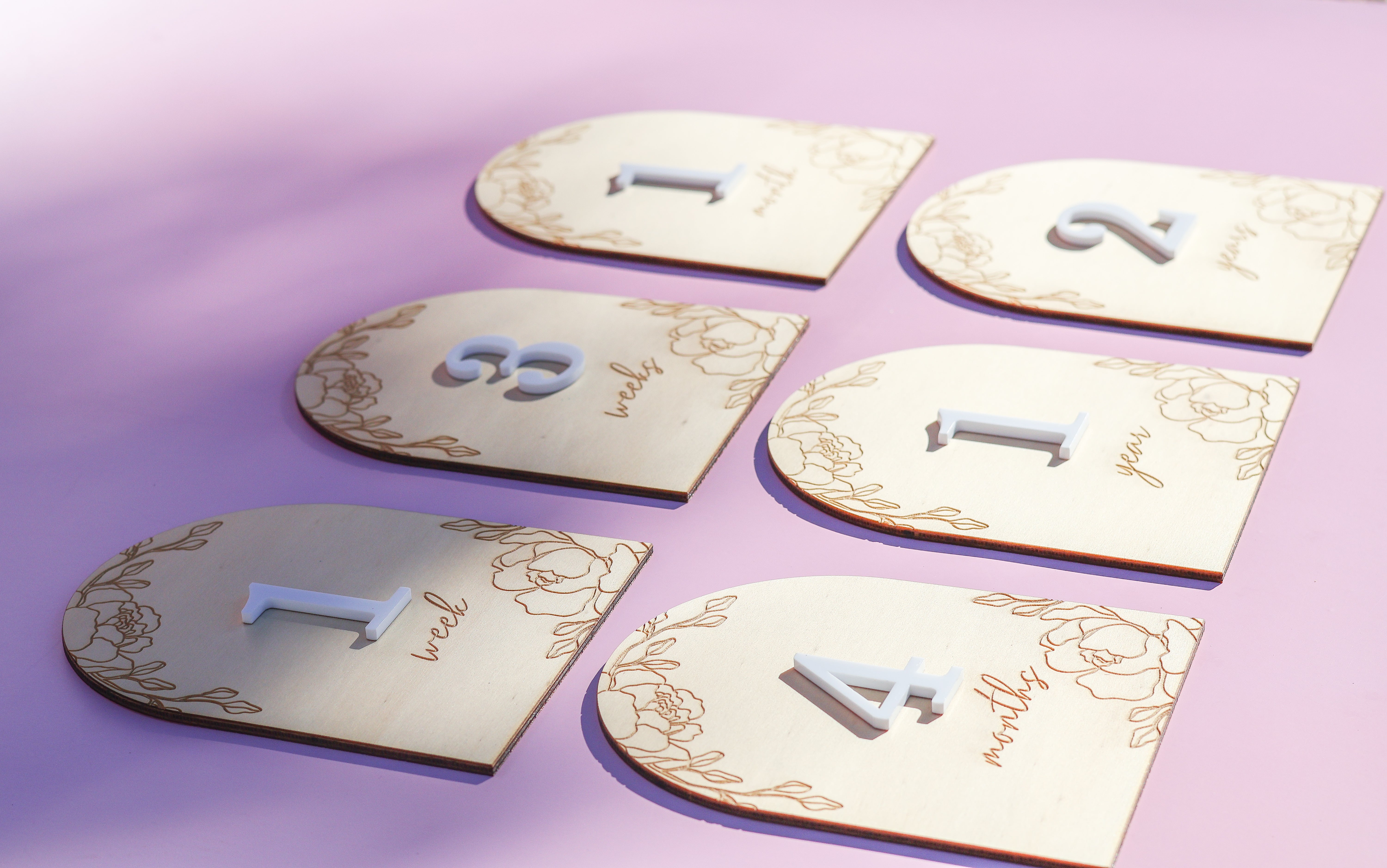 Interchangeable Baby Milestone Discs – Wood & Acrylic – K&R Collective