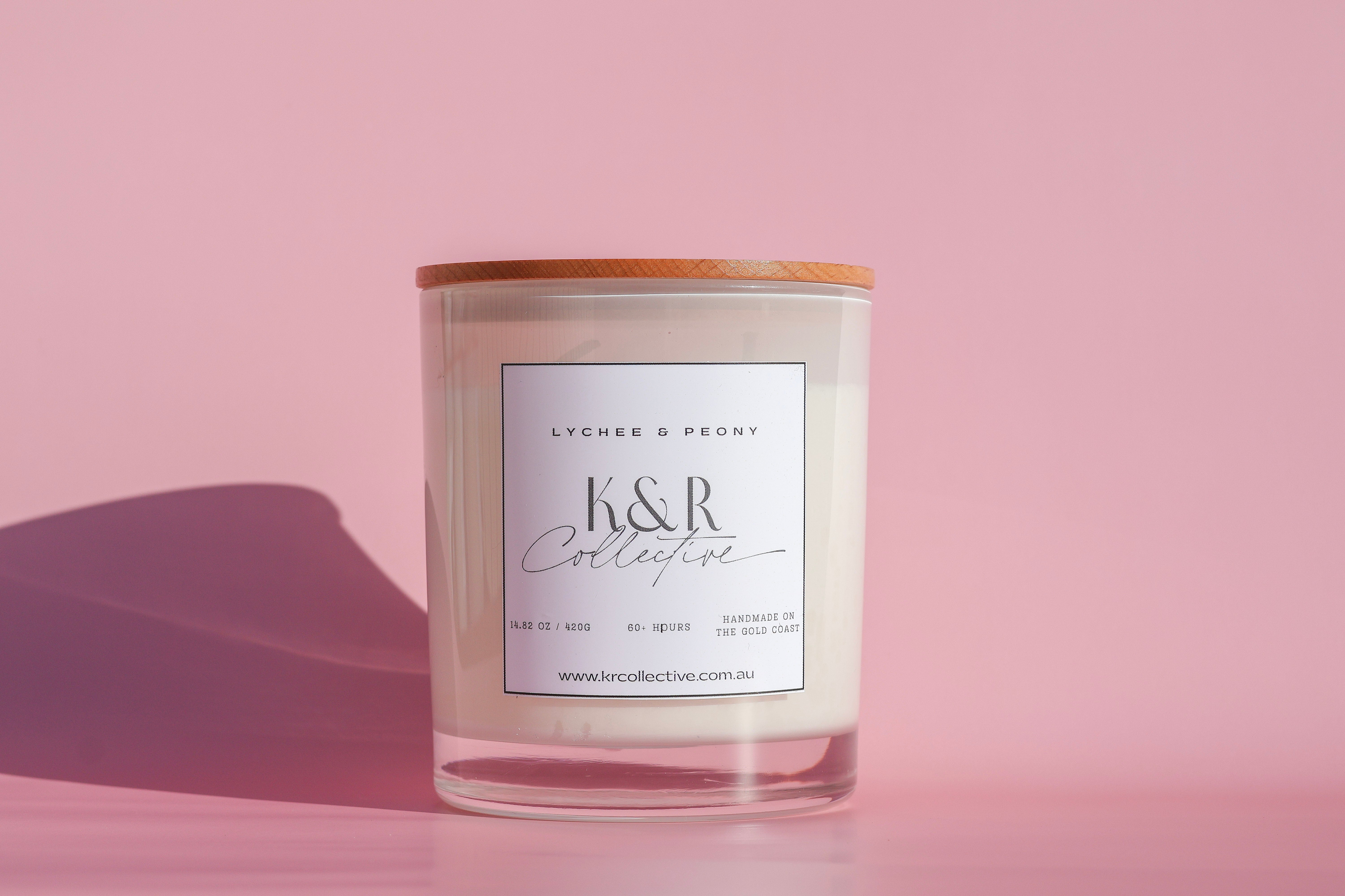 Lychee & Peony XL Soy Candle | 420g | K&R Collective
